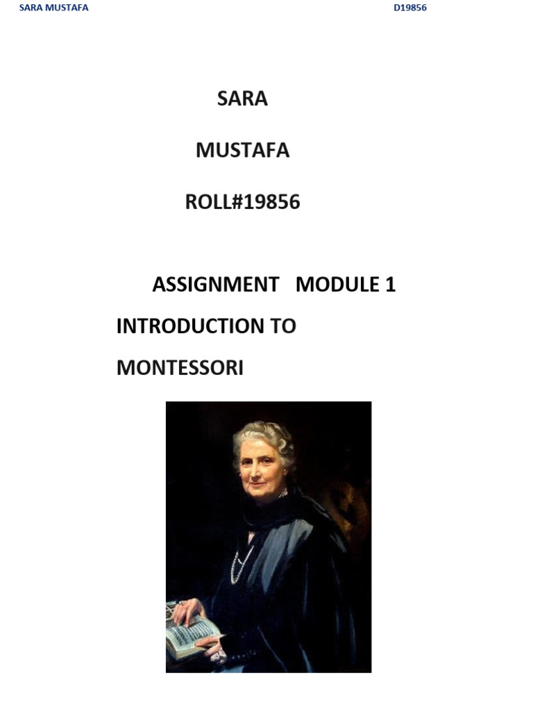 Module 1 Assignment Sara Mustafa Pdf Montessori Education Classroom 