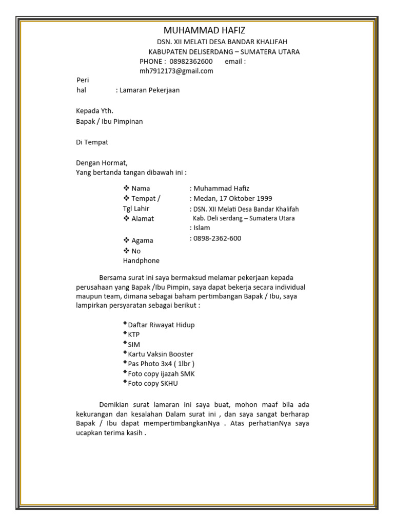 CV Hafiz | PDF