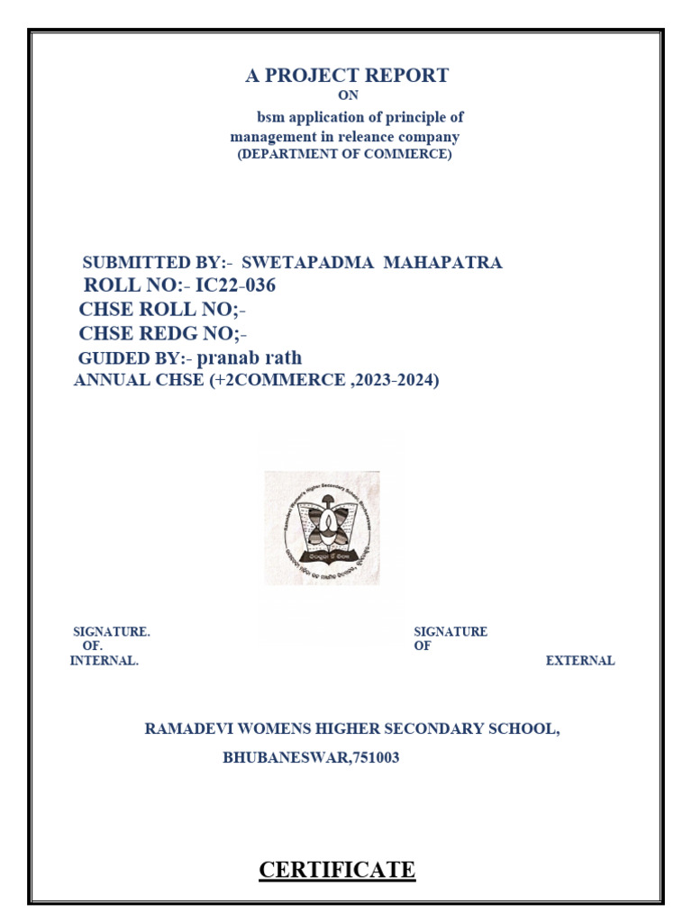 A Project Report | PDF