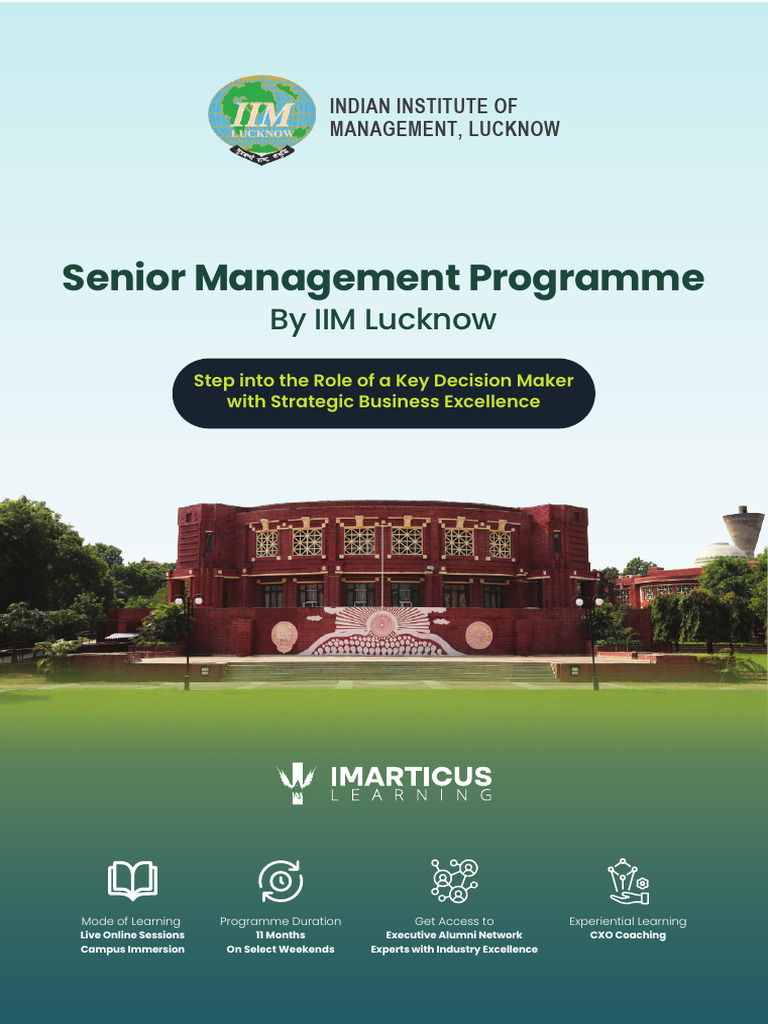 IIM Lucknow Senior Management Program | PDF | Leadership | Strategic Management