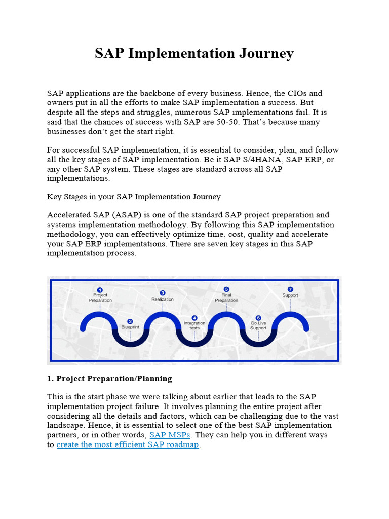 SAP Implementation Journey | PDF | Implementation | Enterprise Resource ...