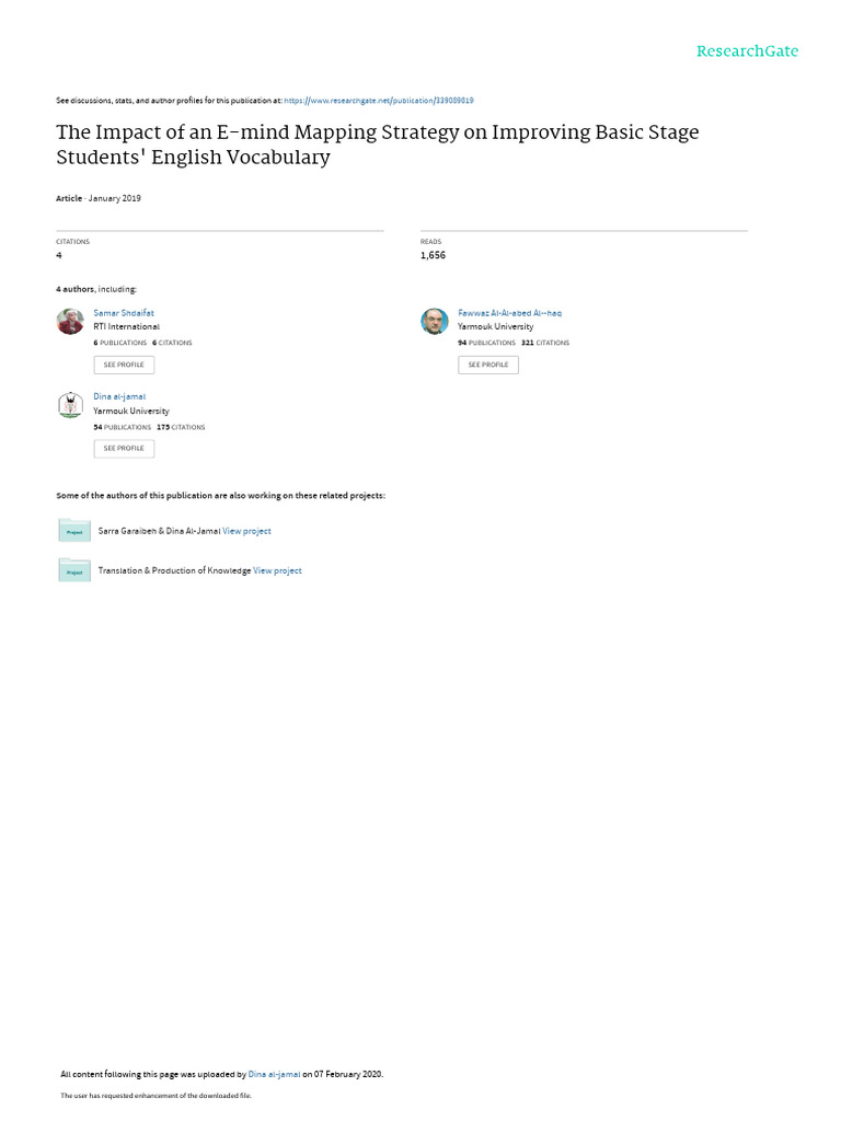 The Impact of An E-Mind Mapping Strategy On Improving Basic Stage Students' English Vocabulary ...