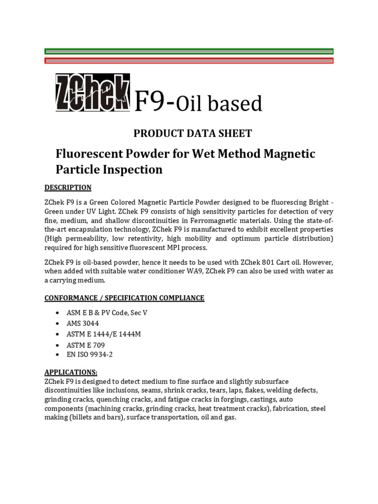 Zchek f9 Pds | Download Free PDF | Fluorescence | Welding