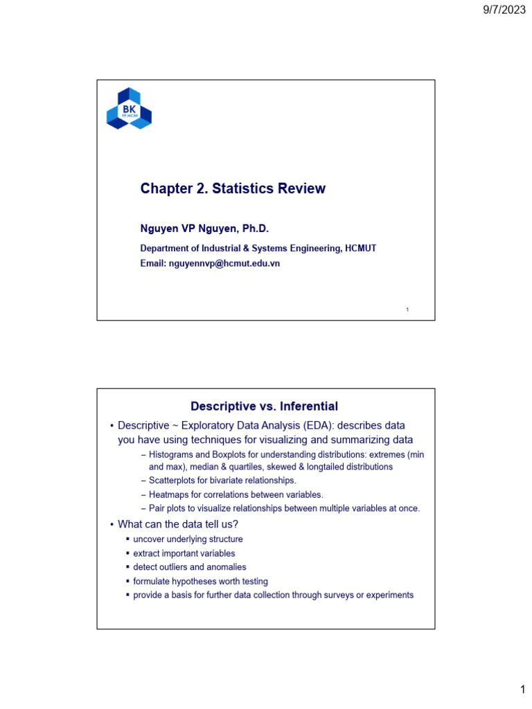 Chapter 2 Statistics Review 2023 | Download Free PDF | Estimator | Statistics