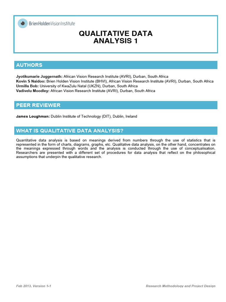 08 Qualitative Data Analysis 1 | PDF | Analysis | Qualitative Research