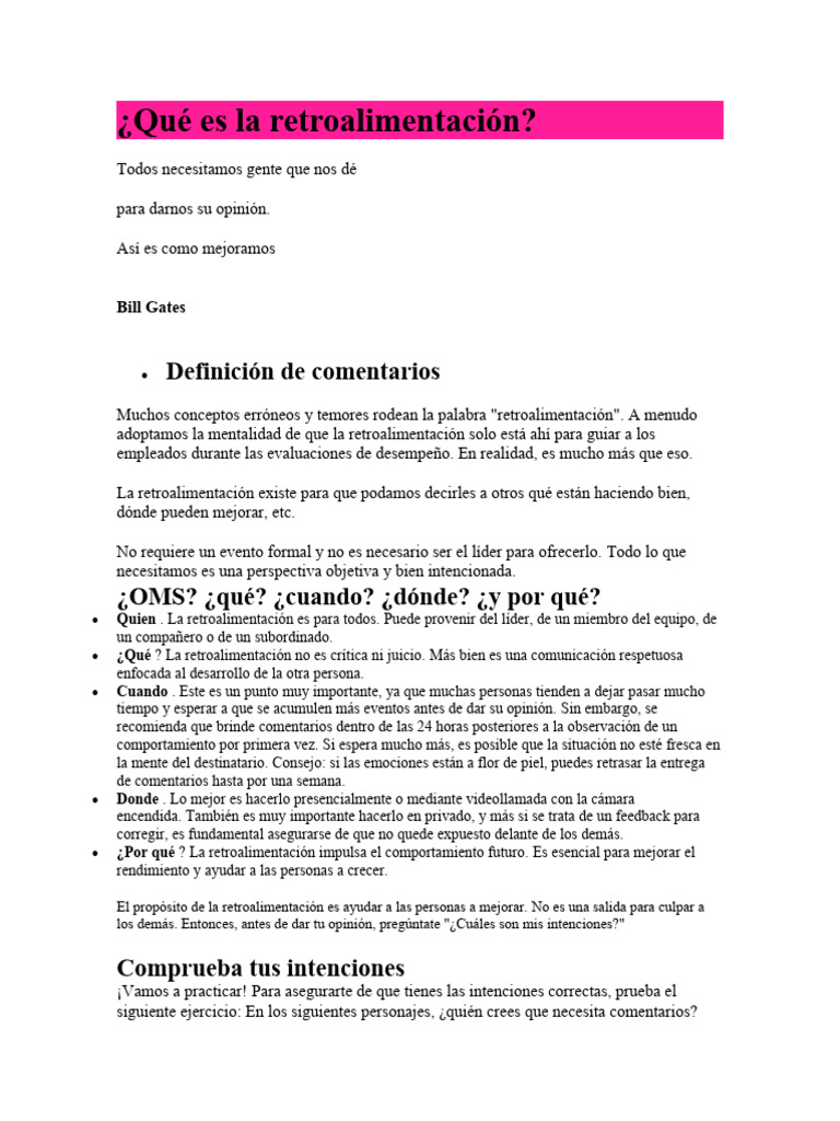 Qué Es La Retroalimentación | PDF | Realimentación | Comportamiento