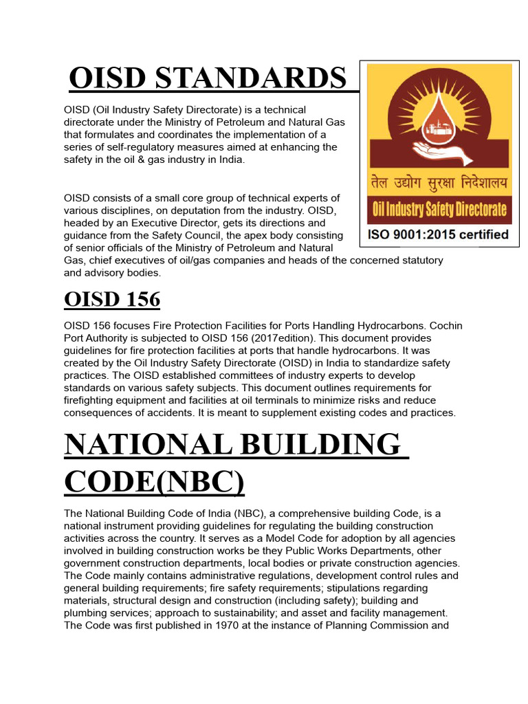 Oisd Standards | PDF | Safety | Building Code