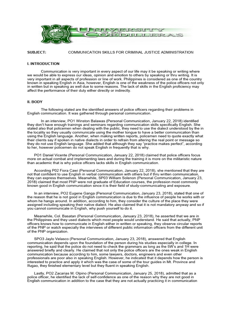 English Communication For Police Officers | PDF | English Language ...