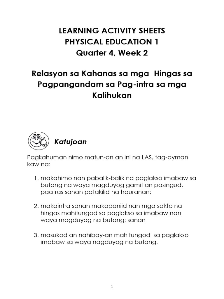 P.E. 1 - Q4-Week 2 | PDF