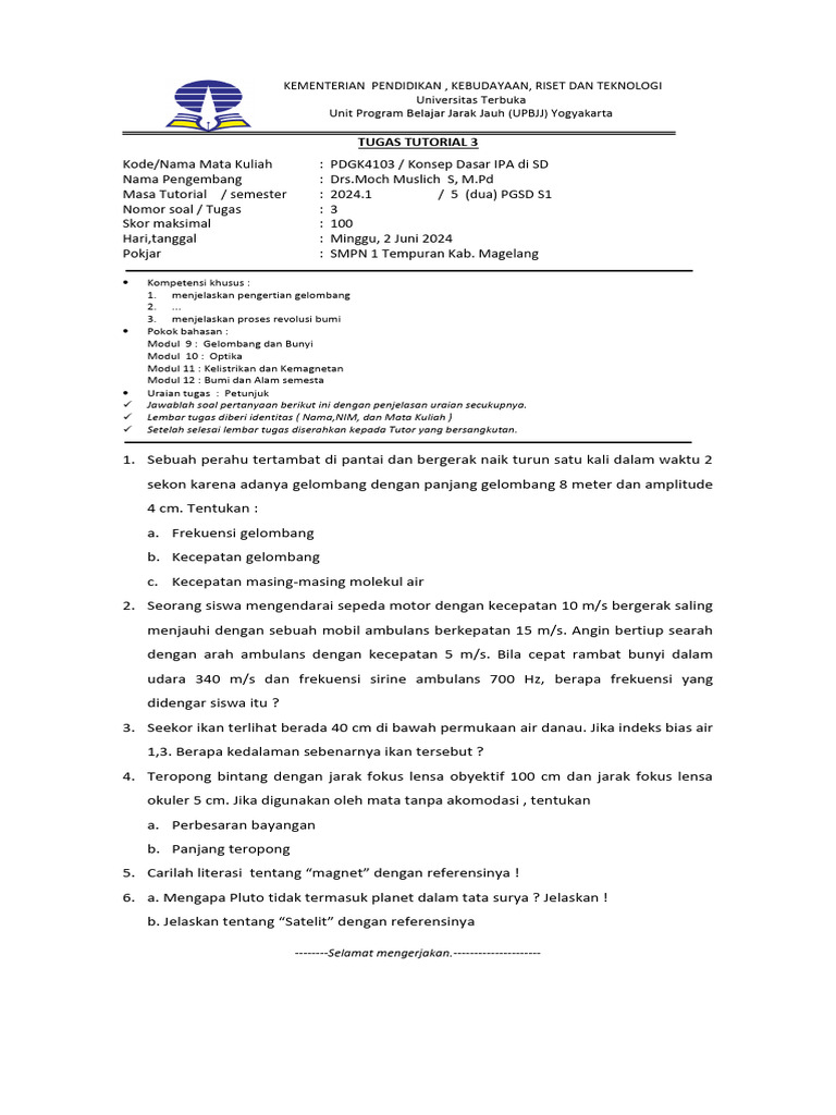 TUGAS 3 Konsep Dasar IPA | PDF | Sains & Matematika