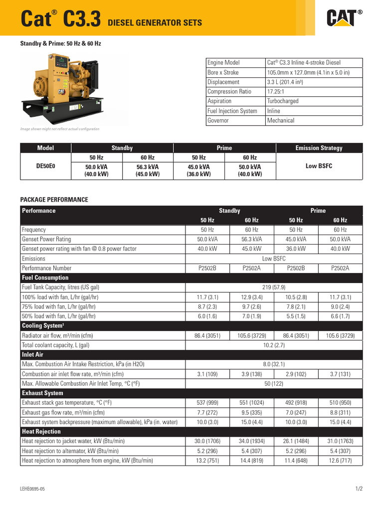 Cat De50 | PDF | Diesel Engine | Rotating Machines