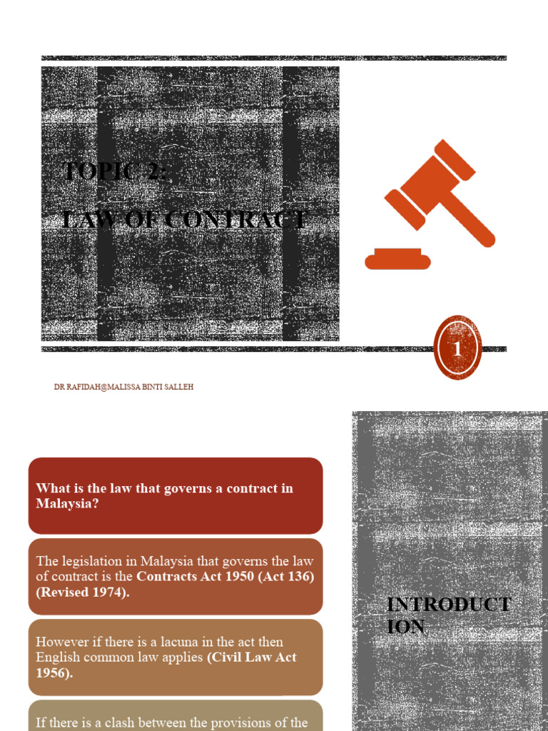 Topic 2 Law Of Contract Pdf Offer And Acceptance Consideration