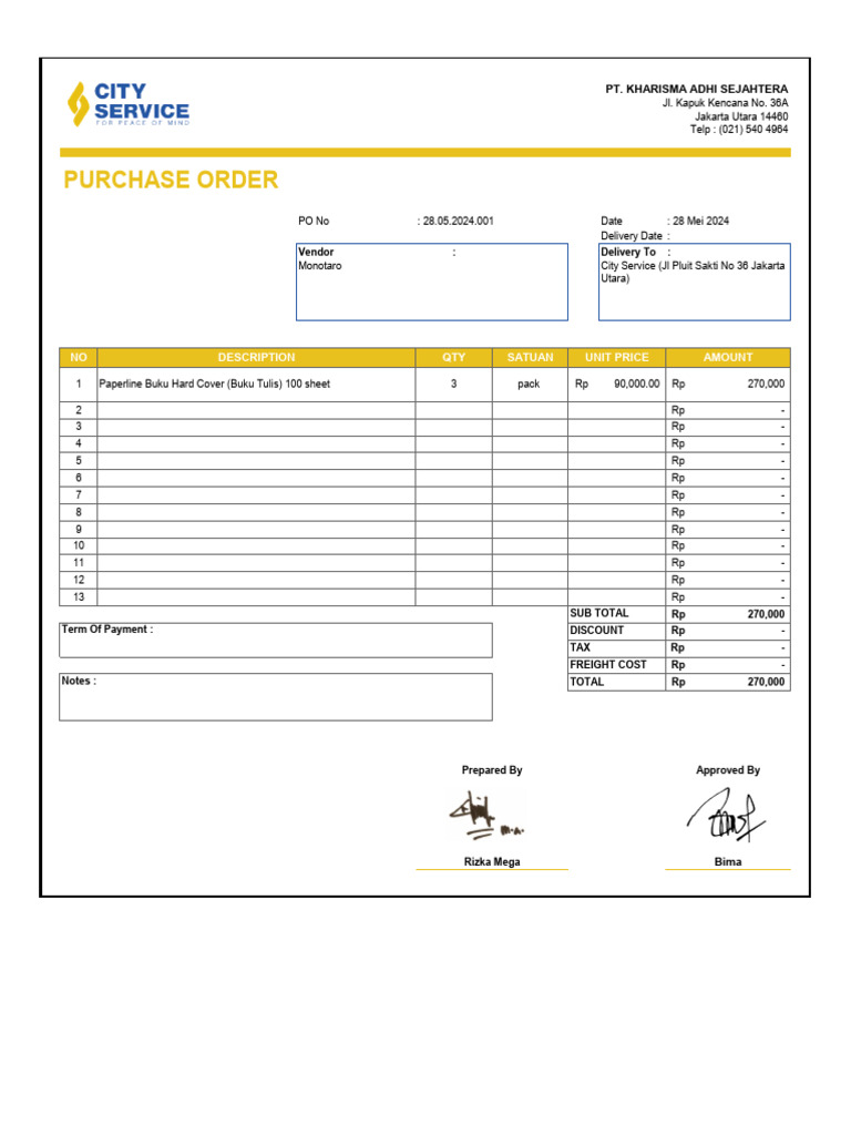 Form Purchase Order 28 Mei Monotaro Buku Besar Mandarin | PDF | Payments