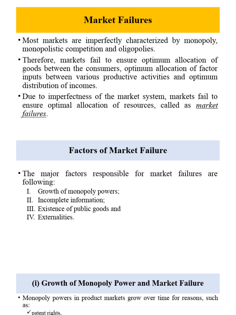 Market Failures | PDF | Monopoly | Goods