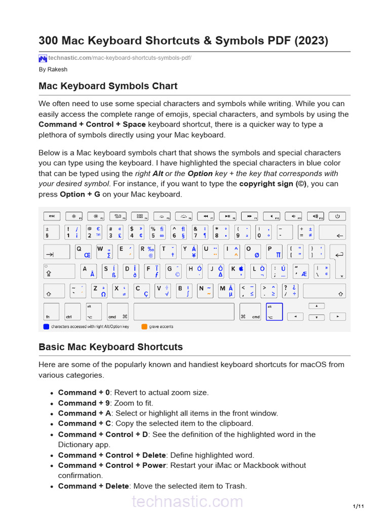 Mac Keyboard Shortcuts & Symbols Guide | PDF | Finder (Software ...