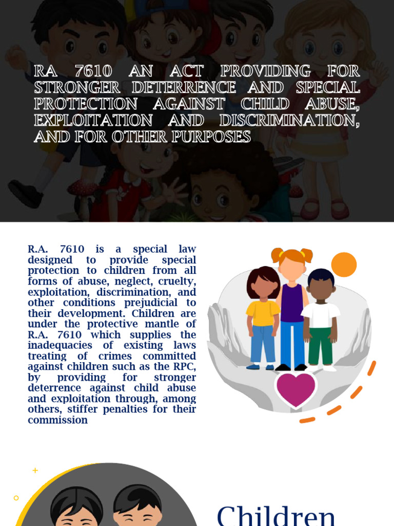 Ra 7610 | PDF | Human Trafficking | Child Abuse