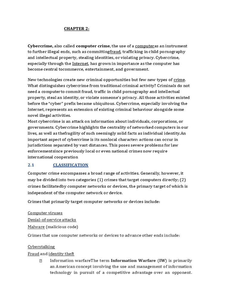 Chapter 2 | PDF | Cybercrime | Cyberwarfare
