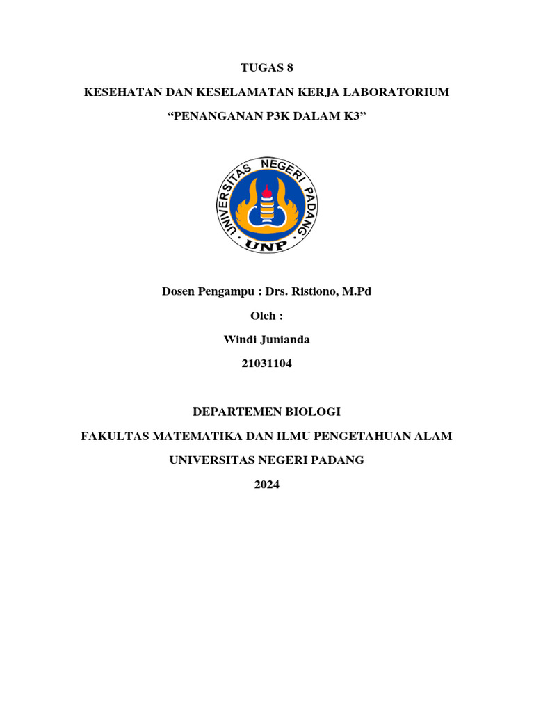 Windi Junianda-21031104-TUGAS 8 - K3 LABORATORIUM | PDF