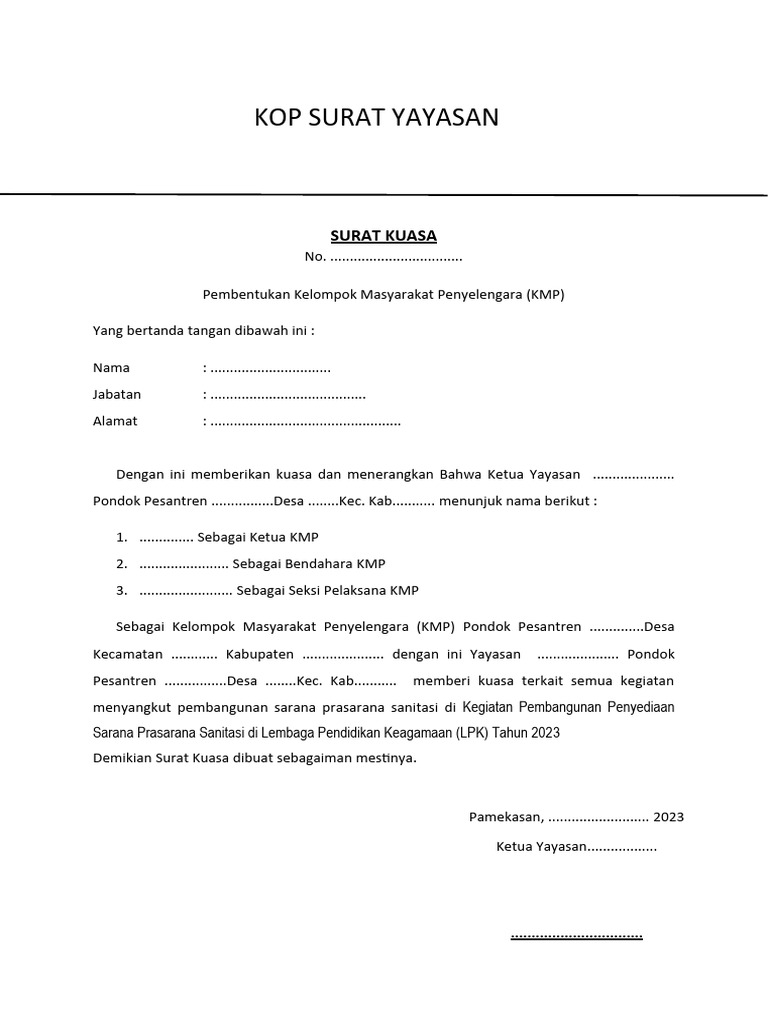 Surat KMP DARI KETUA YAYASAN | PDF | Game & Aktivitas | Griya & Taman