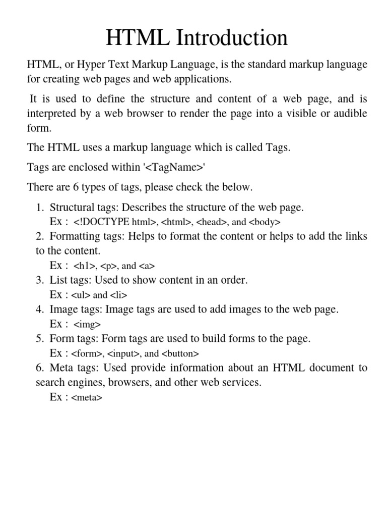 HTMLComplete Notes | PDF | Html Element | Html