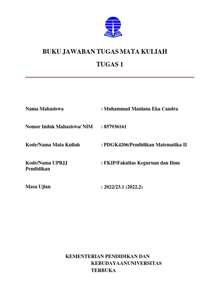 MuhammadMaulanaEkaCandra Pendidikan MTK II | PDF