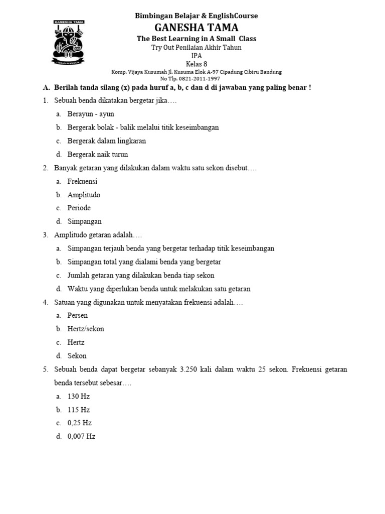 Pat-Ipa Kelas 8 - SMT 2 | PDF