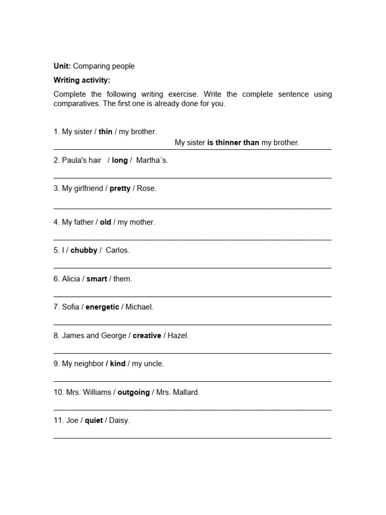 Comparatives Sentences | PDF