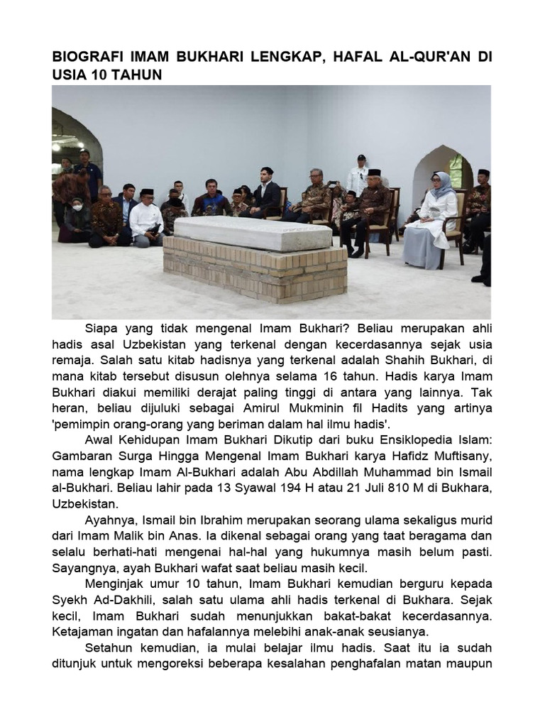 Biografi Lengkap Imam Bukhari | PDF | Agama & Spiritualitas