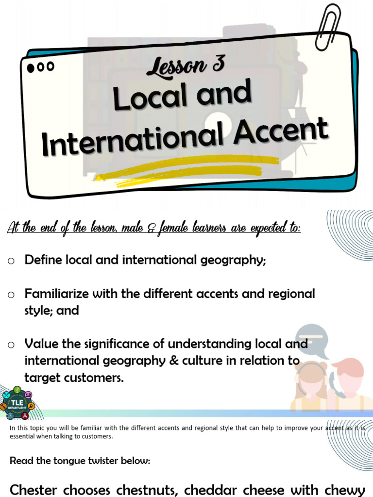 Q4 L3. Local and International Accent | PDF | Accent (Sociolinguistics ...