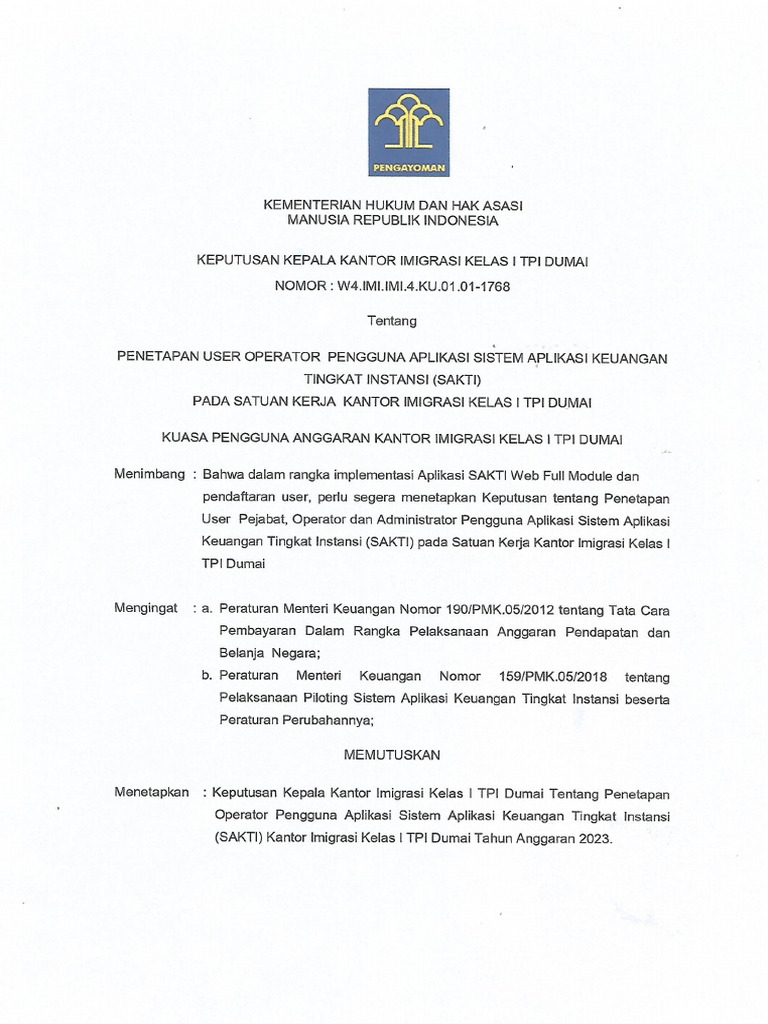 SK Persediaan Sofi | PDF