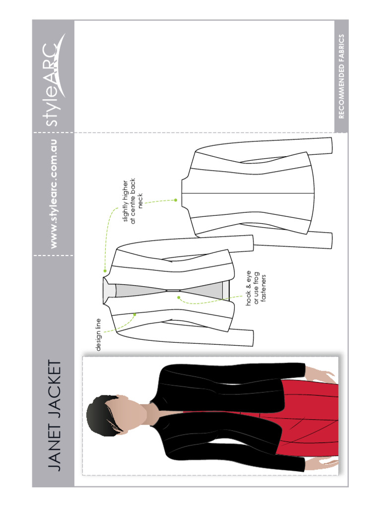 Janet Jacket PDF Size 16 PDF Pattern | PDF | Seam (Sewing) | Sewing
