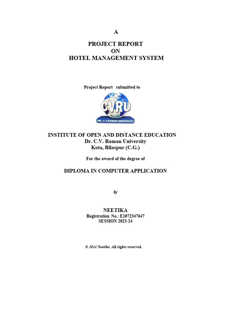 Hotel Management Information System Proj (2) - 2 | PDF | Information System | Information