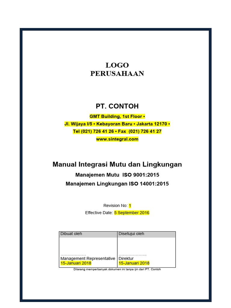 Manual Mutu Lingkungan R3 | PDF