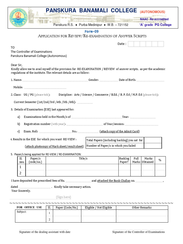 PBC-Form-09 (Review) | PDF