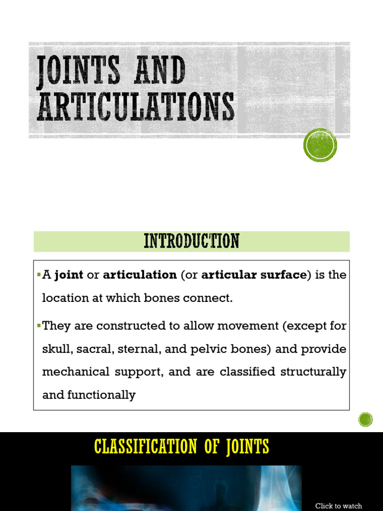 Joints and Articulations | Download Free PDF | Joint | Knee