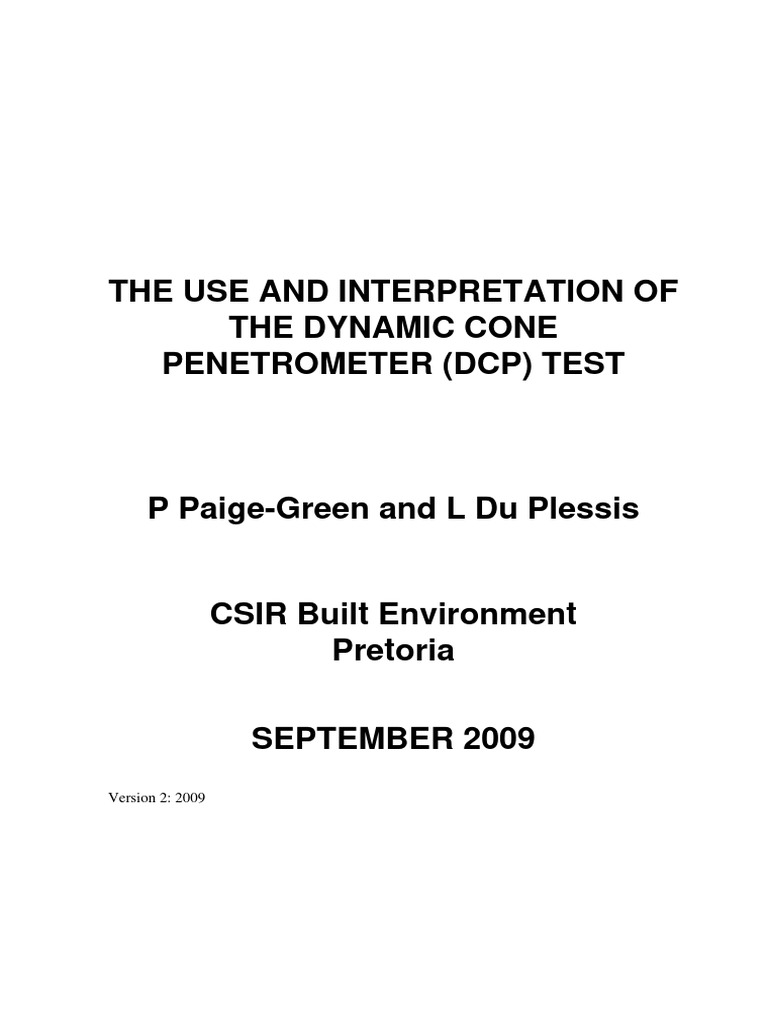 Interpreting Dynamic Cone Penetrometer Results | PDF | Deformation ...