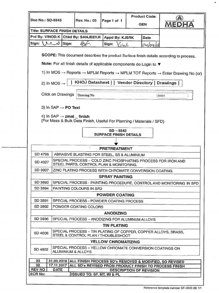 SD-5543 Rev.03 | PDF | Industrial Processes | Materials