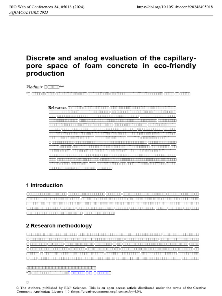 Discrete and Analog Evaluation of The Capillary-Po | PDF | Porosity | Concrete