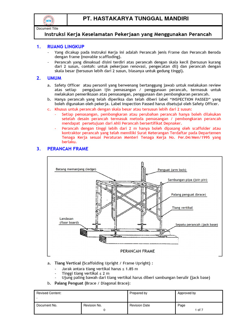 IK Keselamatan Perancah - HTM | PDF