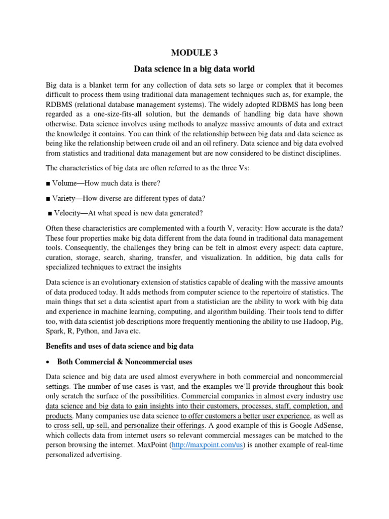 Introduction To Data Science | PDF | Big Data | Data