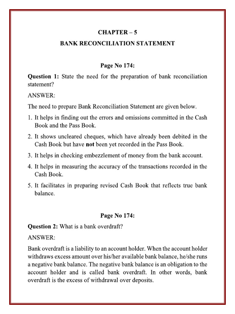 Bank Reconciliation Statement | PDF