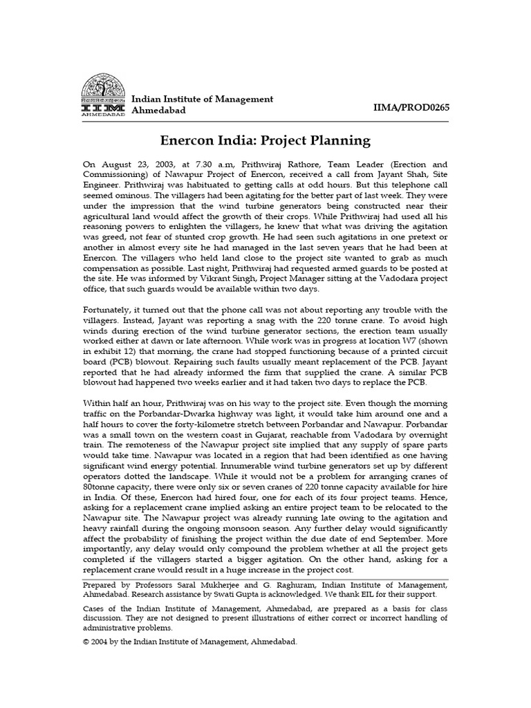 Enercon India Project Challenges | PDF | Wind Power | Power (Physics)