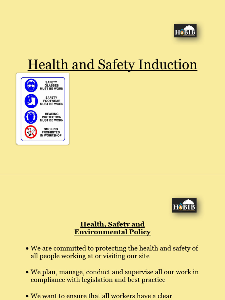 Health and Safety Induction | PDF