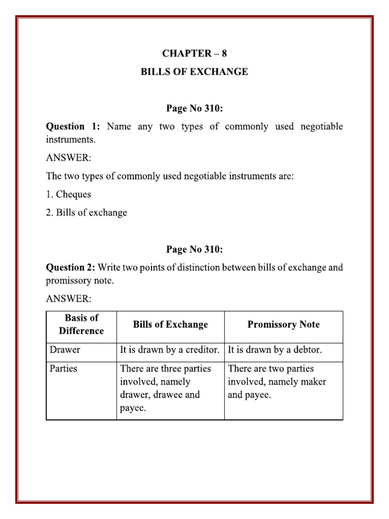 Bills of Exchange | PDF