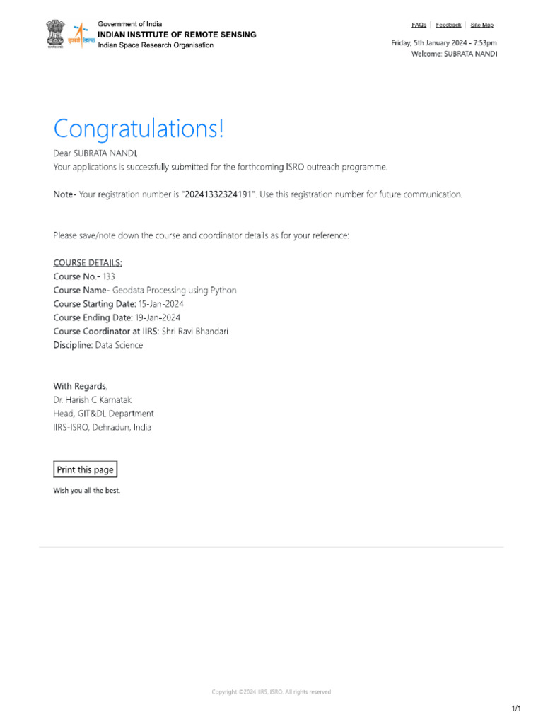 Isro Course On Python | PDF