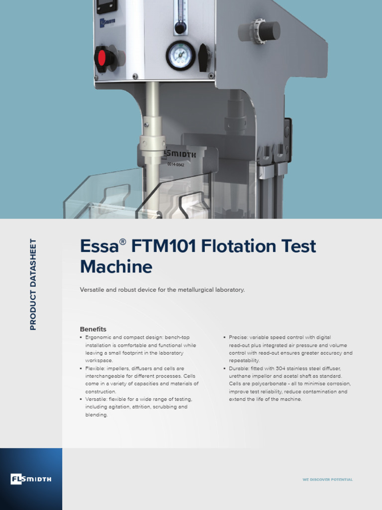 Essa FTM101 Flotation Test Machine | PDF | Corrosion | Stainless Steel