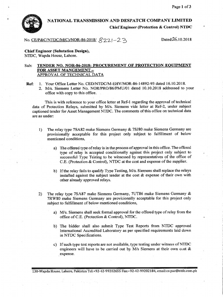 Approval of Technical Data - Ordering Codes | PDF