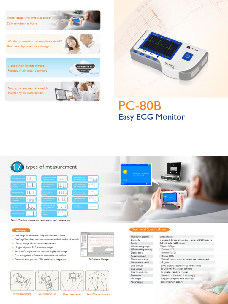 Easy ECG Monitor: Pocket Design With Simple Operation Daily Self-Check ...