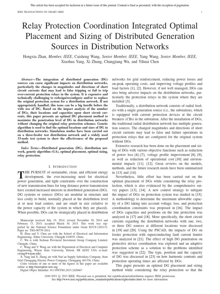 Relay Protection Coordination Integrated Optimal Placement and Sizing ...