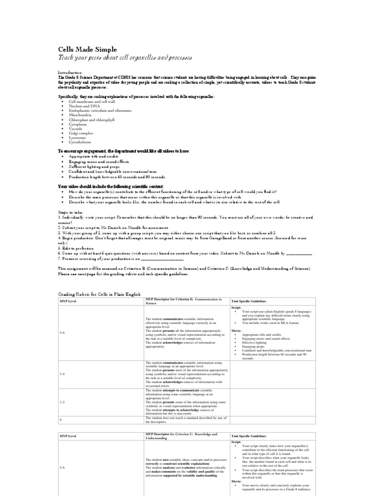 Cells Made Simple | PDF | Cell (Biology) | Cell Biology